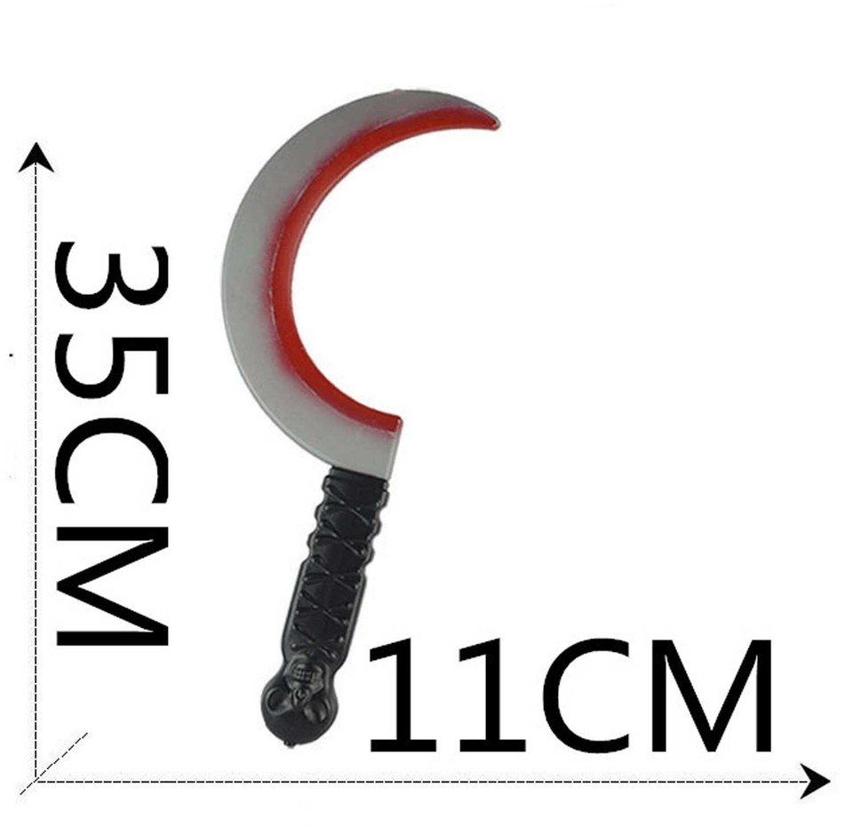 Costume Fake Weapon SKULL HOOKED HAND SICKLE Barbarian Zombie Pirate ...