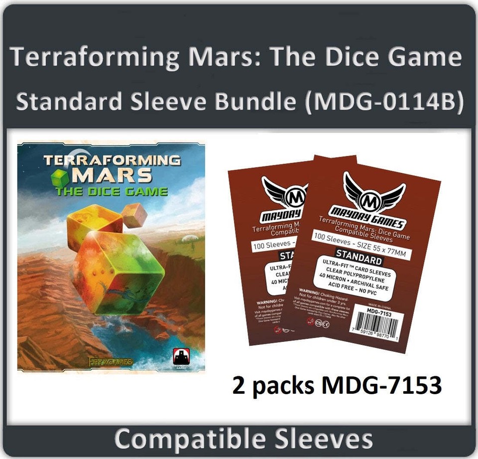 Terraforming Mars: The Dice Game Card Sleeve Bundle MGD-7154 Mayday ...
