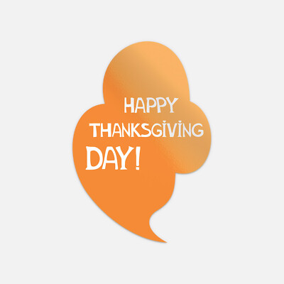 Happy Thanksgiving Day Speech Bubble Autumn Vinyl Sticker Decal | eBay