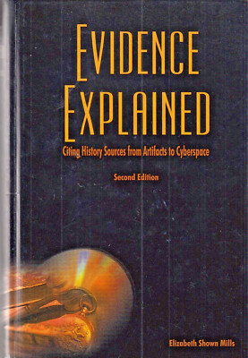 Genealogy book Evidence Explained Citing Sources by Elizabeth Shown Mills 2nd ed | eBay