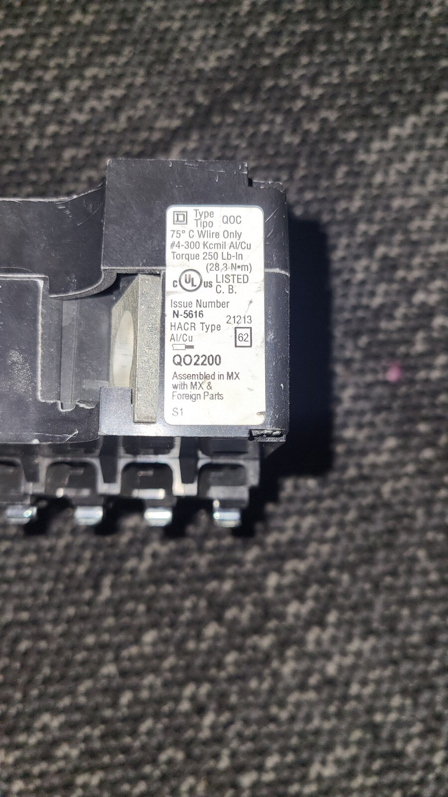 USED - Square D QO2200 200A Two-Pole Circuit Breaker - Black ...
