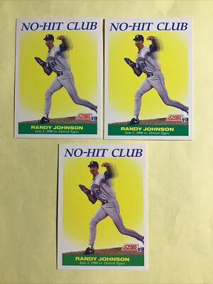 1991 Score #700 Randy Johnson NO-HIT CLUB - 3 CARDS LOT - NM-MINT 3755 ...