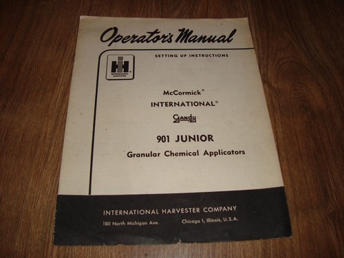 International Harvester Gandy 901 Junior Granual Chemical App Operators ...