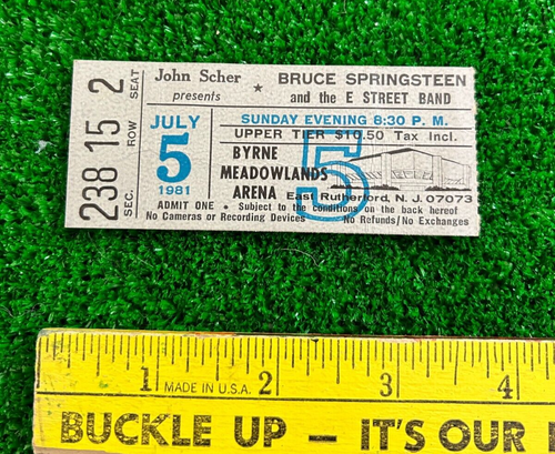 Bruce Springsteen 1981 Concert Ticket Stub, Meadowlands, The River | eBay