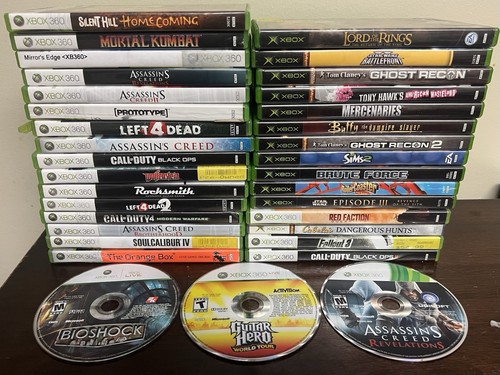 Game Lot of 34 Untested / Scratched Poor Condition Microsoft Xbox & 360 ...