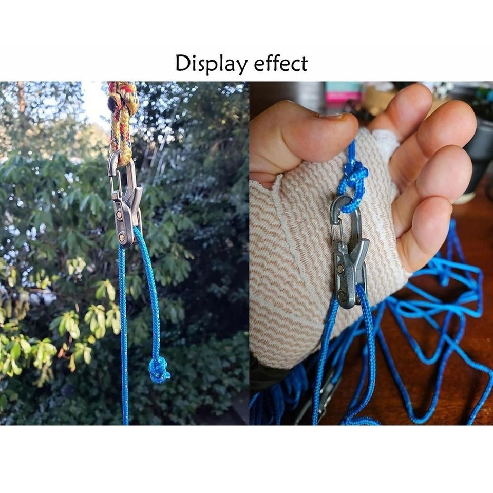 6 Hooks Rope with Roller Tensioner Lock Buckle Tie Down Rope Camping ...