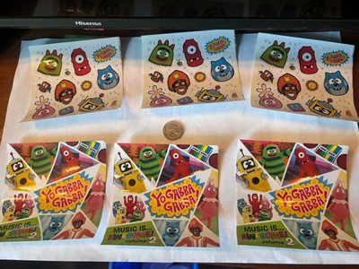 Yo Gabba Gabba! Stickers Original Promo 5" ( lot of 6 )+ free flag ...