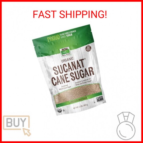 NOW Foods, Certified Organic Sucanat Cane Sugar, Powder from Pure ...