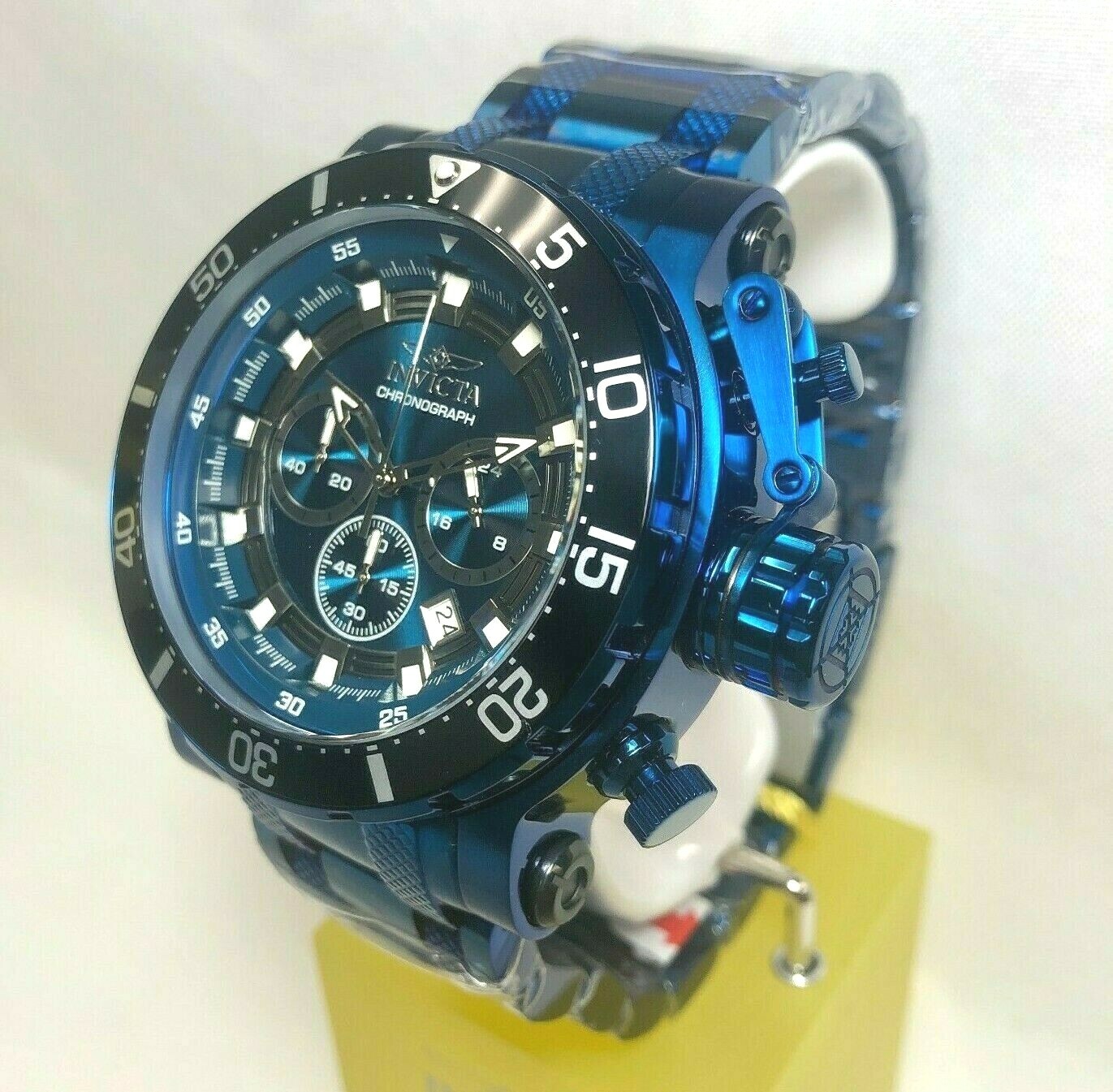 INVICTA 32732 Men's 52mm Blue/Black/Silver Coalition Forces Bracelet ...