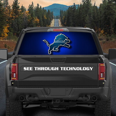 Detroit Lions Rear Window Tint Graphic Decal Wrap Back Pickup | eBay