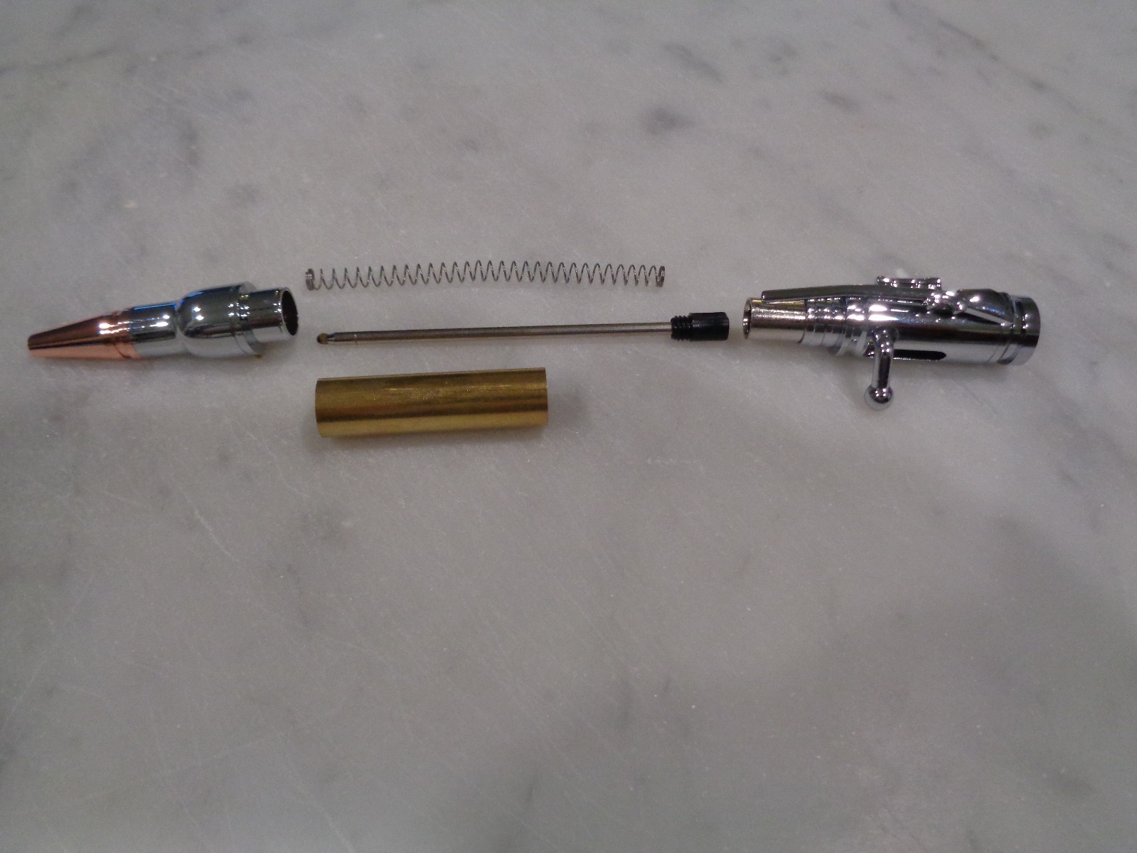 5 Pack, Chrome, Mini 30 Caliber Bolt Action Bullet Pen Kits, with ...