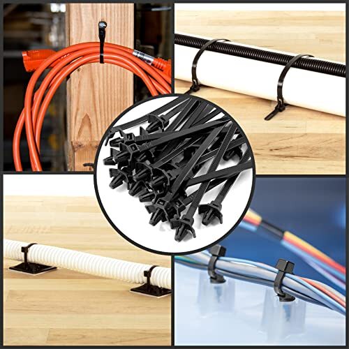 50 Pcs Nylon Push Mount Cable Zip Ties Self Locking Wire Wrap Strap for ...