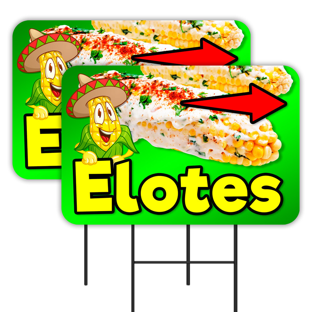 Elotes 2 Pack Double-Sided Yard Signs 16" x 24" with Metal Stakes (Made ...