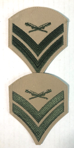 VTG US Marines CORPORAL CHEVRON RANK lot of 2 Patches Marine Corps Iron ...