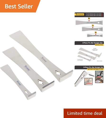 Professional 3-Piece Stainless Steel Pry Bar and Scraper Set for ...