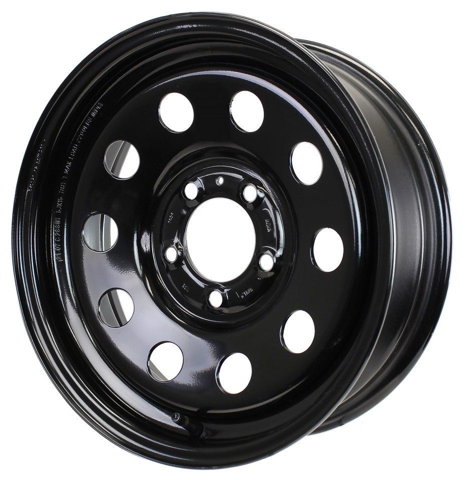eCustomrim 2-Pk Trailer Wheel Black Rims 15x5 15" Modular Style 5 Lug ...