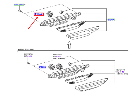 Ampoule de feu de recul à LED TOYOTA C-HR MK1 81679F4010 NEUF ORIGINE ...