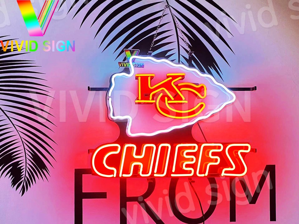 Kansas City Chiefs Champions KCC 20"x16" Neon Sign Light Lamp HD Vivid ...