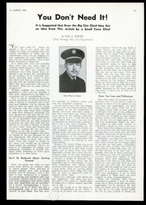1945 Portage Wisconsin Fire Department Chief photo trade print article ...