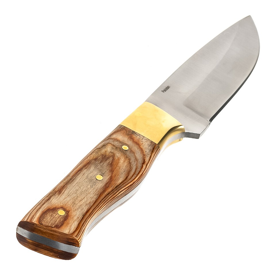 Cannon Wood SKINNER HUNTING KNIFE w/Leather Sheath Full Tang 8" Fixed ...