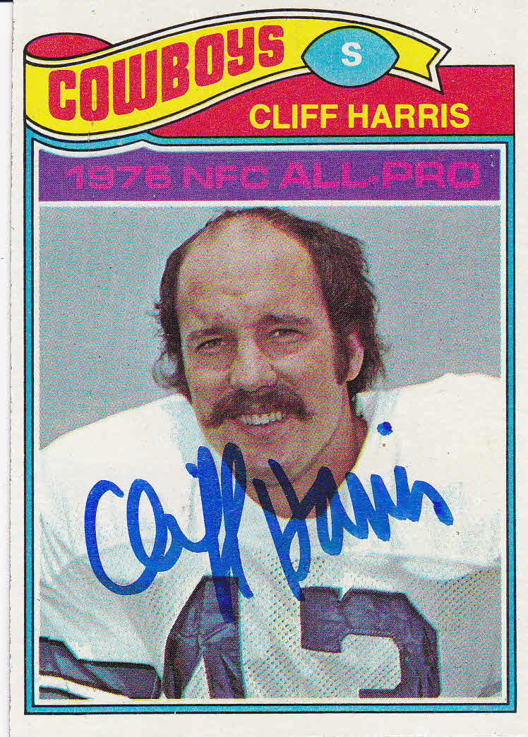 CLIFF HARRIS SIGNED 77 TOPPS FOOTBALL CARD COWBOYS | eBay