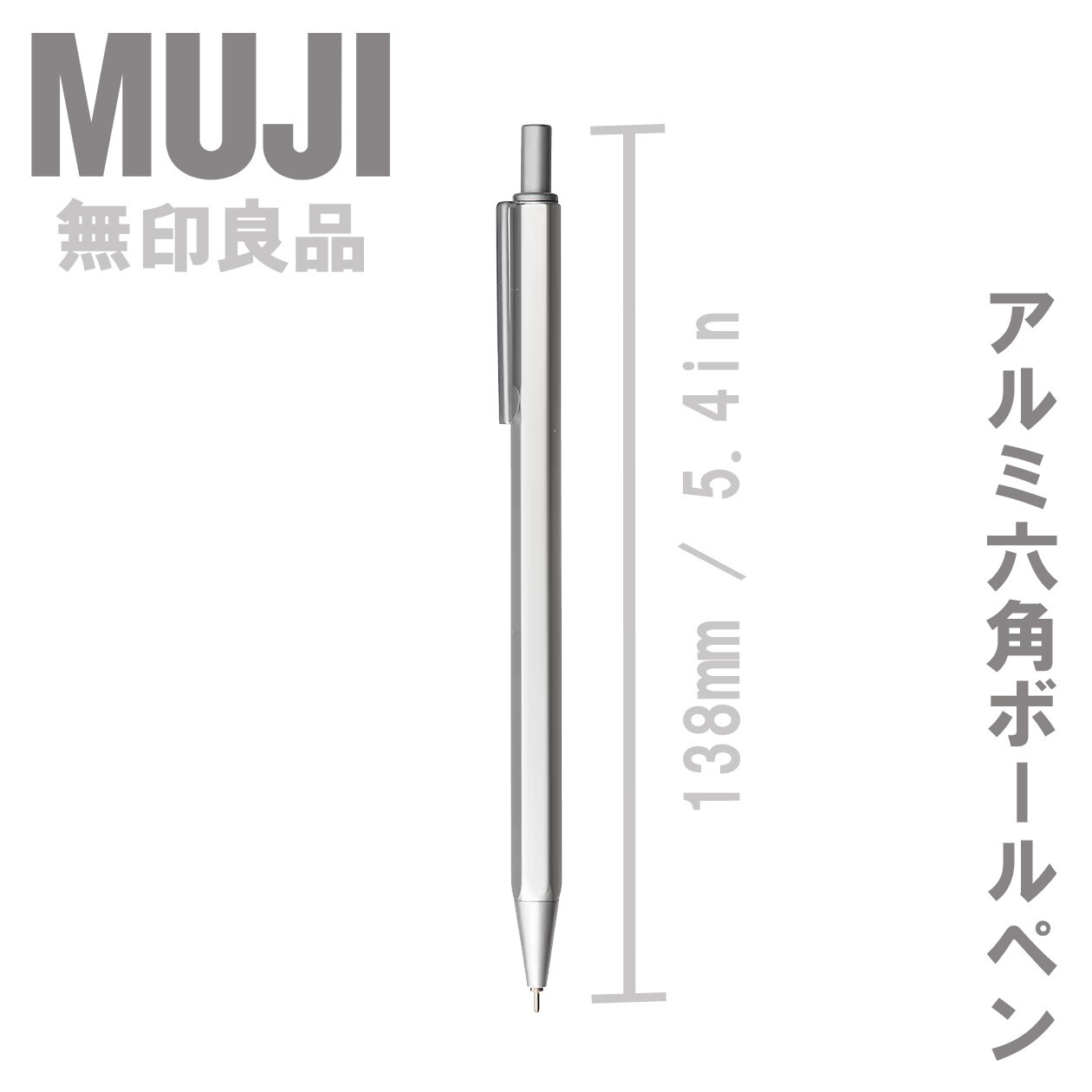 MUJI Aluminum Hexagonal Ballpoint Pen (0.7mm) Made in Japan | eBay