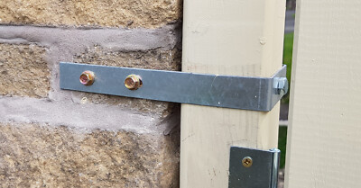 CornerGateBand Fix 4x4" 100x100mm Wooden Gate Post 2 Corner Wall + all ...