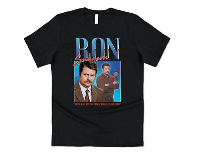 Ron Swanson Homage T-shirt Tee Funny Parks and Rec Vintage Retro 90's ...