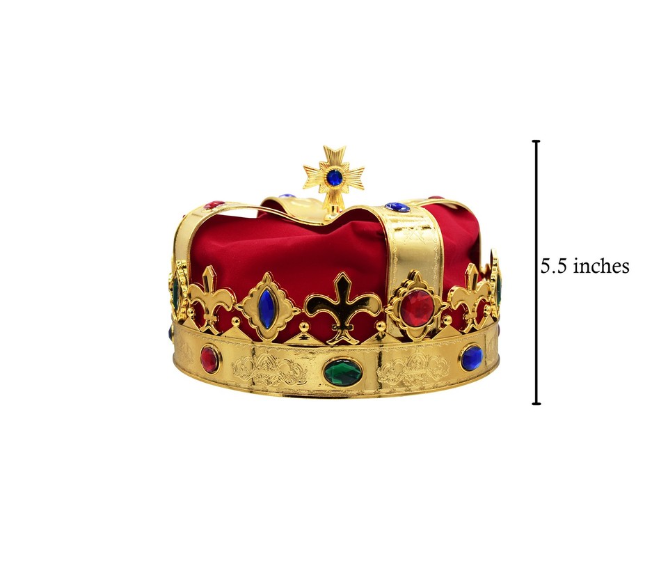 Adult Medieval Royal King Crown and Scepter Set Queen Regal Staff ...