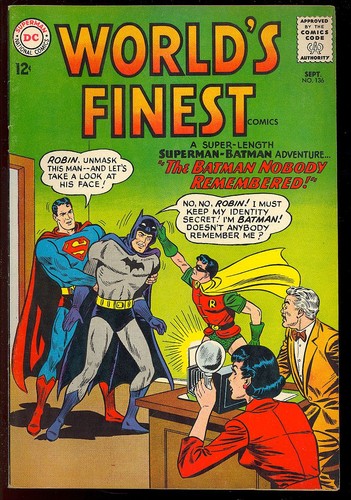 World's Finest Comics #136 High Grade Silver Age Batman Superman DC ...