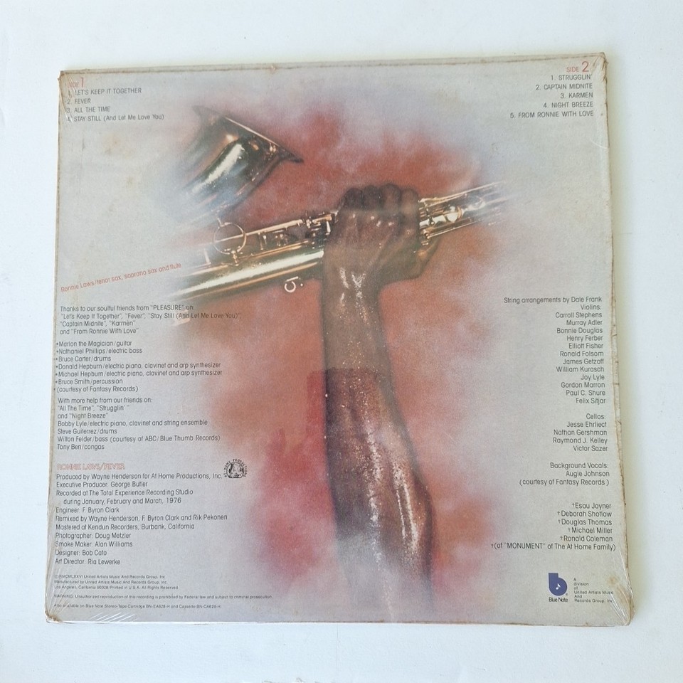 Ronnie Laws “Fever” LP/Blue Note BN-LA628 (Sealed) 1976 Jazz Funk Soul | eBay