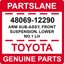 48069-12290 Toyota OEM Genuine ARM SUB-ASSY, FRONT SUSPENSION, LOWER NO ...