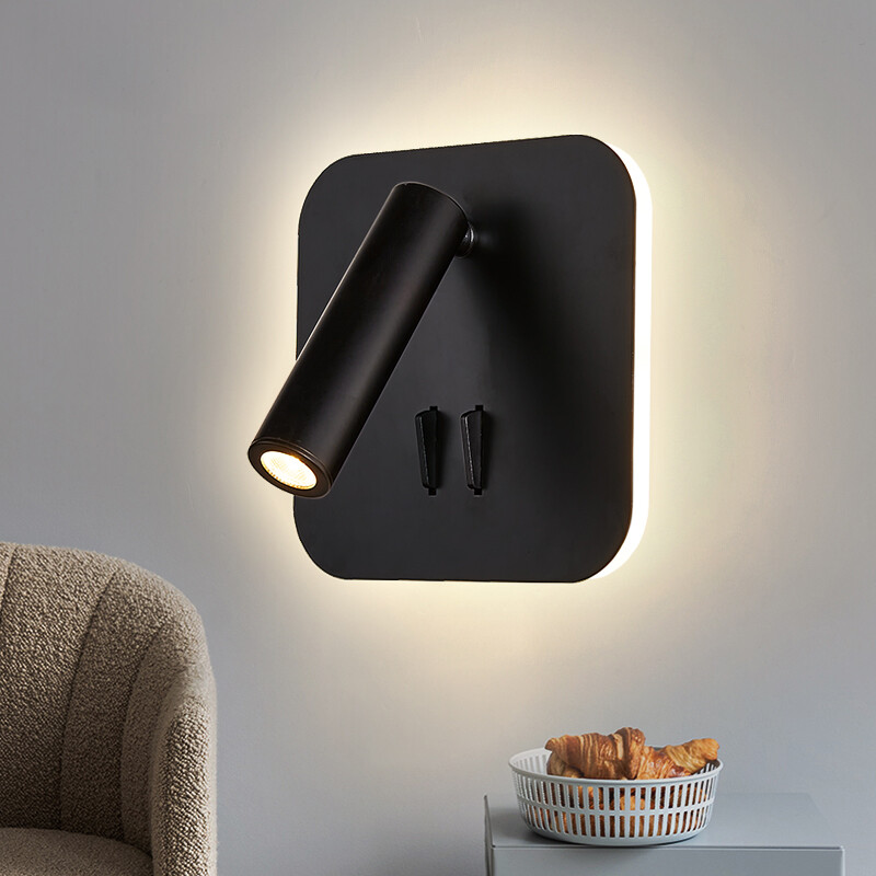 LED Wall Light Fixture Square Reading Bedside Lamp Picture Spotlight ...