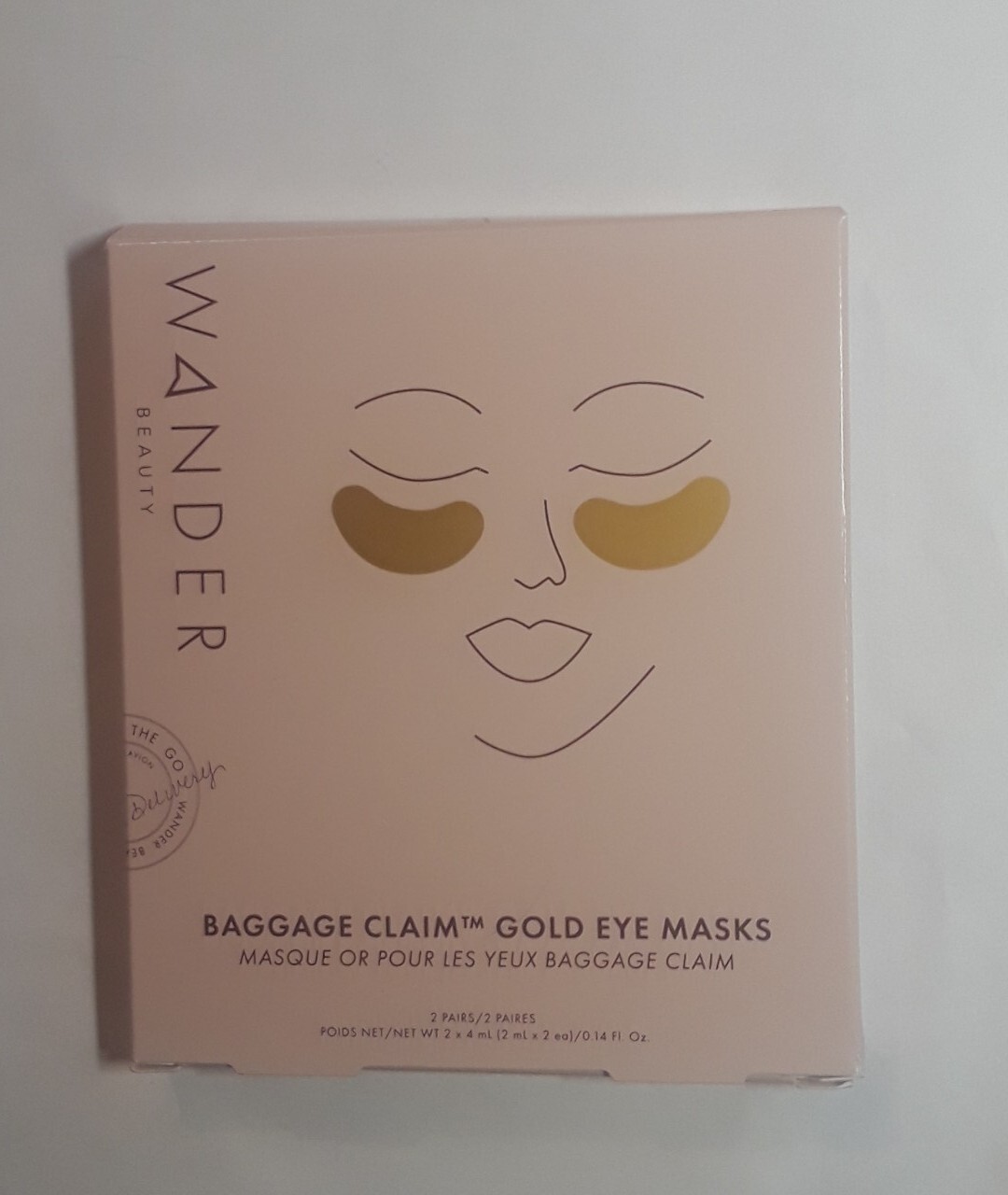 NEW Wander Beauty Baggage Claim GOLD Eye Masks 2 Pair New in Box | eBay
