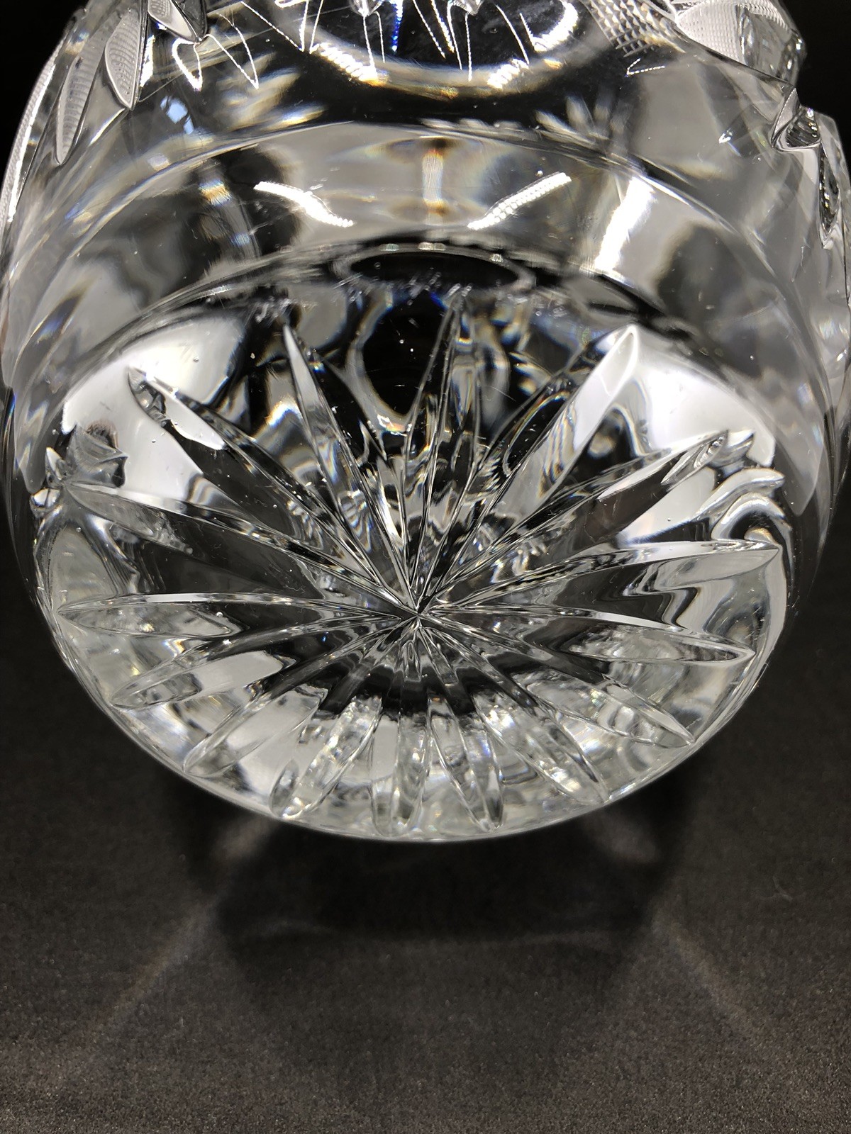Heavy Lead Cut Crystal Vase Deeply Cut Crosshatched crystal 9" tall ...