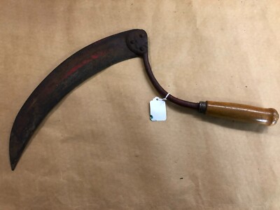 Old Vintage Hand Sickle Scythe Corn Knife With Wood Handle Tool Farm ...