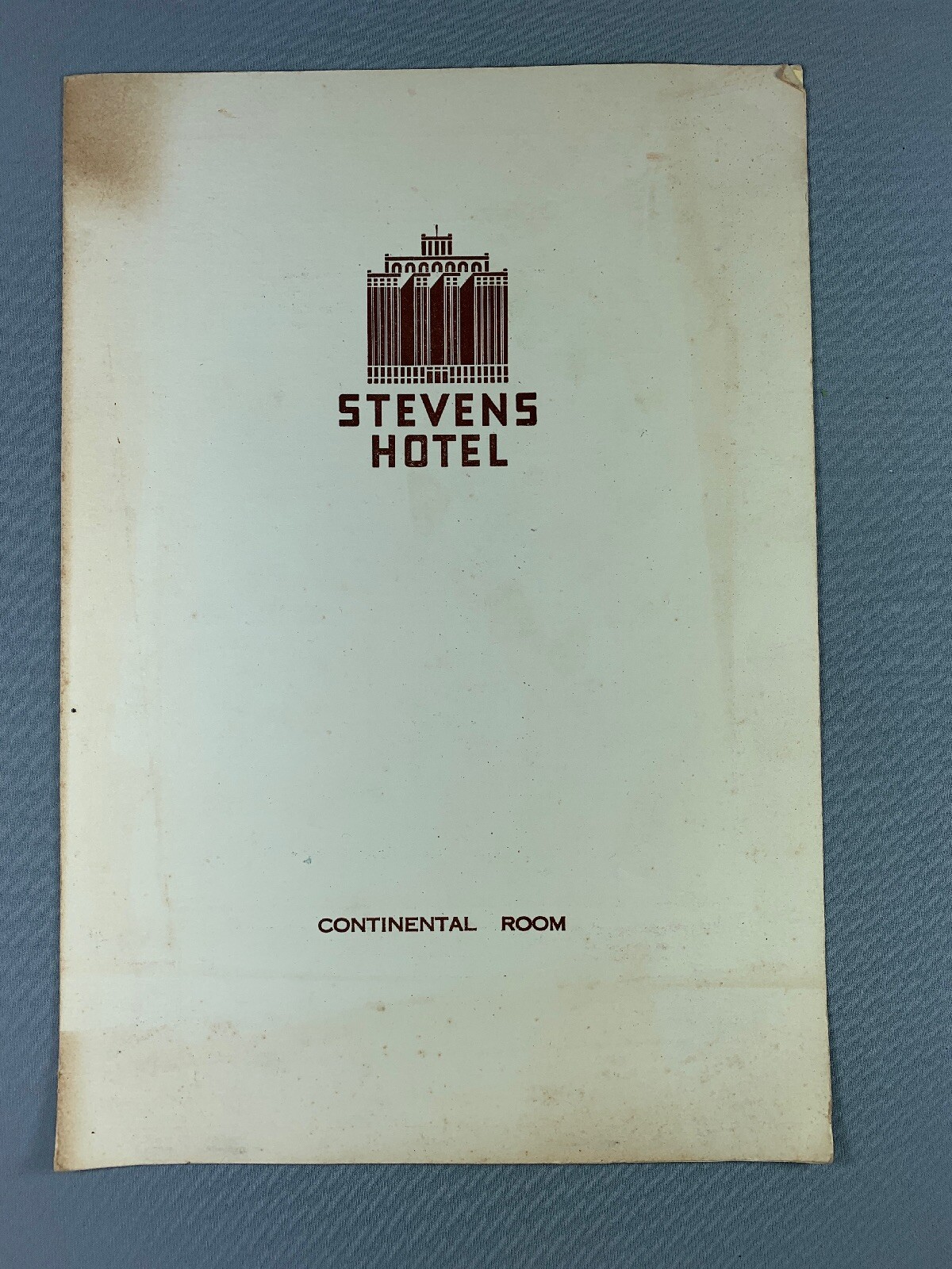 Vtg 1938 Stevens Hotel Continental Room Menu | eBay