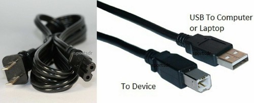 Power Cord Wall Plug USB Cable to Canon Pixma TS202 TS8320 TS9520 ...
