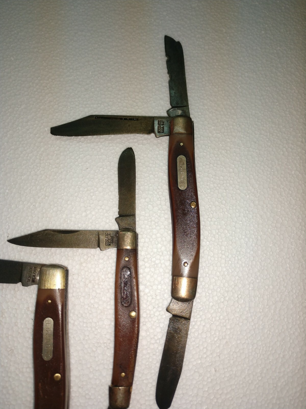 Vintage lot of 4 Schrade Old Timer folding pocket knife 80T 340T 770T ...
