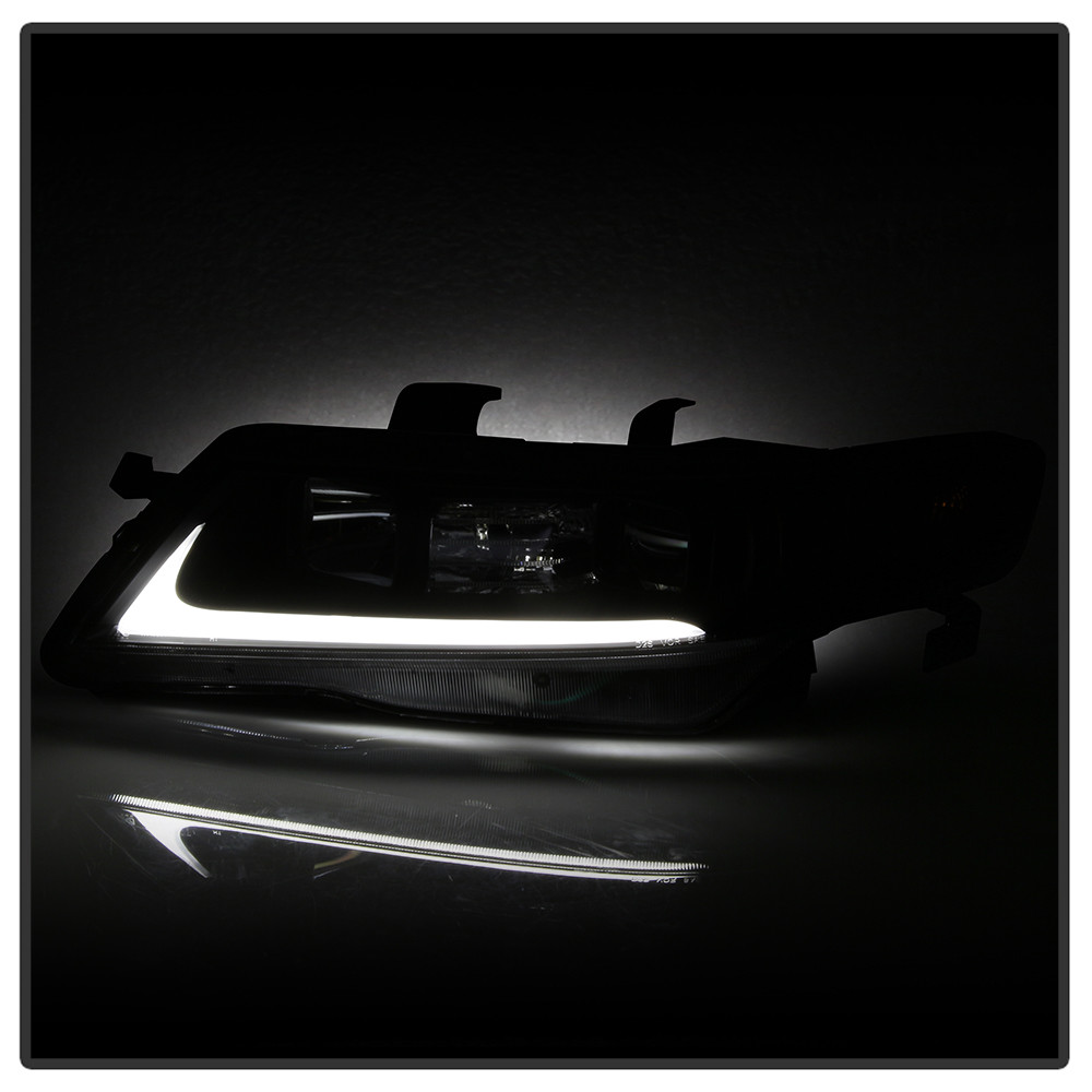 Black 2004-2008 Acura TSX CL9 LED Tube Projector Headlights Headlamps ...