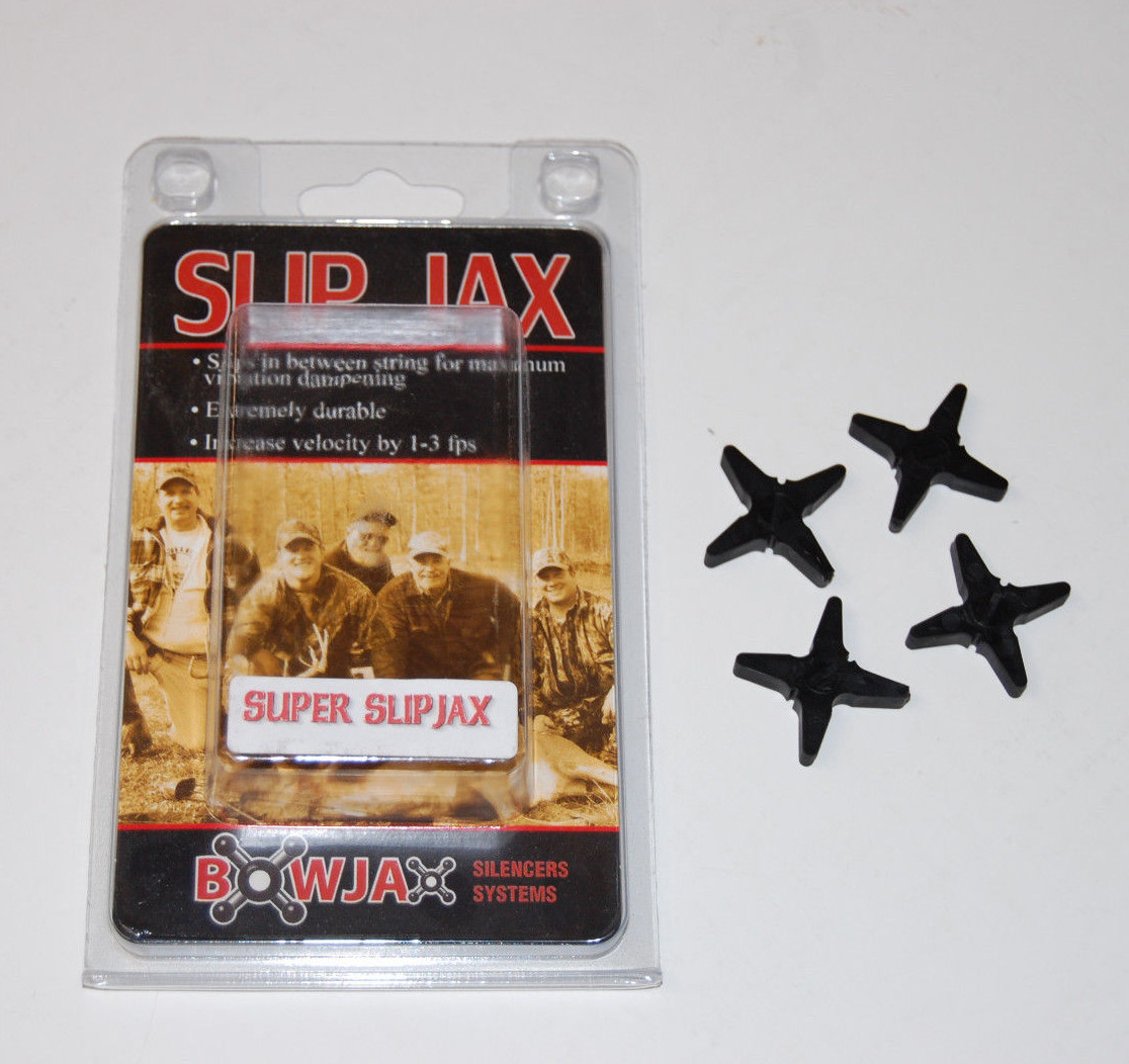 Bowjax Black Super Slip Jax Bow String Dampener Silencer, 4 Pack ...