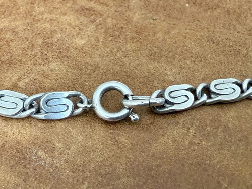 Beautiful Vintage Scroll Chain Sterling Silver 4mm Wide Necklace 18.5 ...
