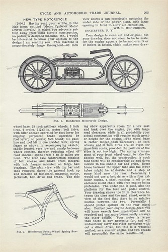 1910 Article* NEW Type Motorcycle Wm G Henderson Design Drawings ...