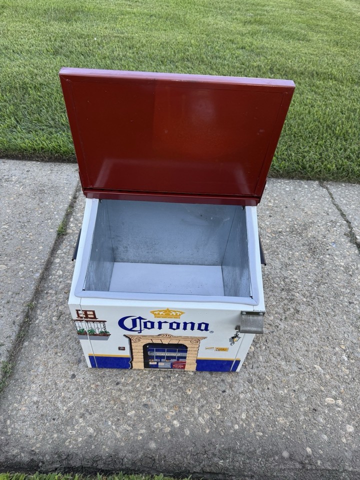 VINTAGE Corona Extra-Save Water Drink Beer Ice Chest Metal Cooler | eBay