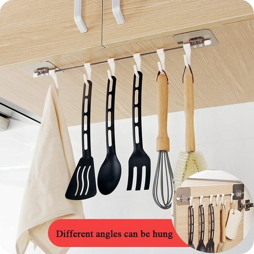 Kitchen Tool Hanger Gadget Cupboard 6 Hook Home Organizer Storage Rack ...