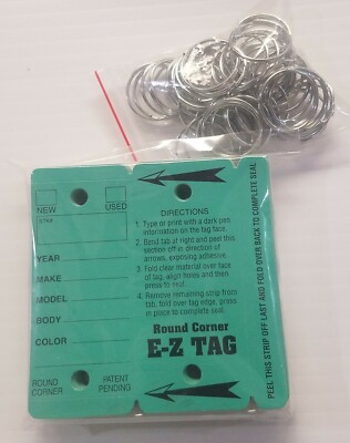 Car Dealer Self Laminating Key Tags, small pack of 50 Teal Tags w ...