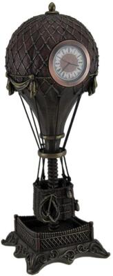 Steampunk Hot Air Balloon Table Clock Sculpture Resin Bronzed NIB ...