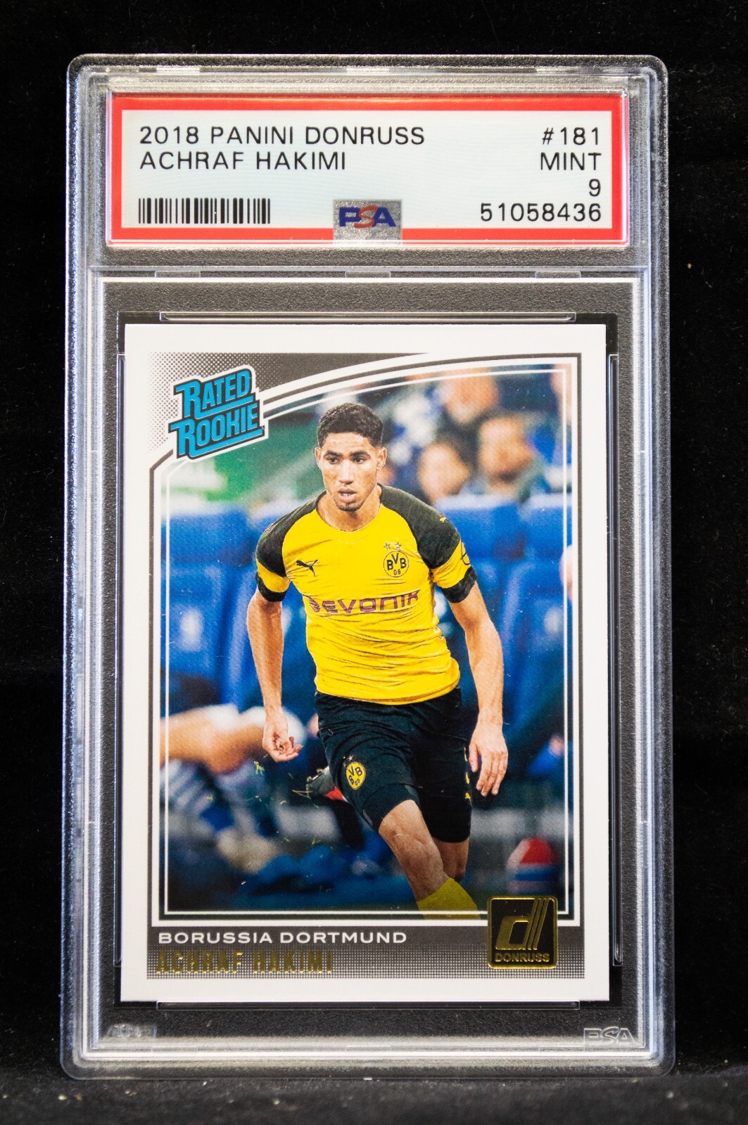 2018 Panini Donruss Achraf Hakimi #181 PSA 9 Rated Rookie BVB Dortmund ...
