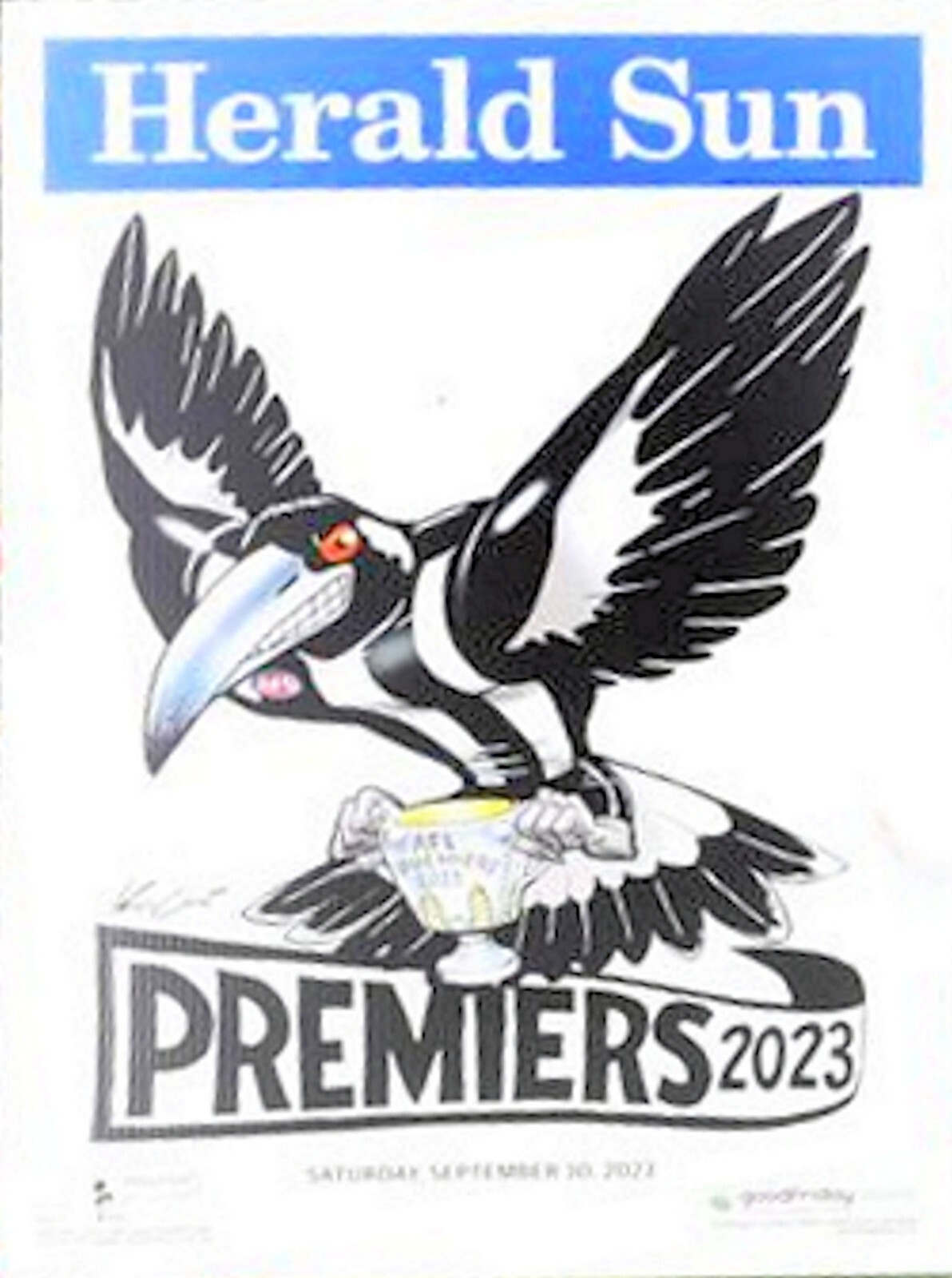 2023 Collingwood Magpies Weg/Knight Poster Premiership Poster Grand ...