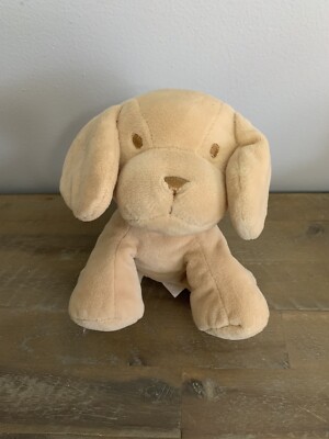 Kellytoy Plush Dog rattle Lovey Baby Toy Tan Brown Soft Eyes Crinkle ...